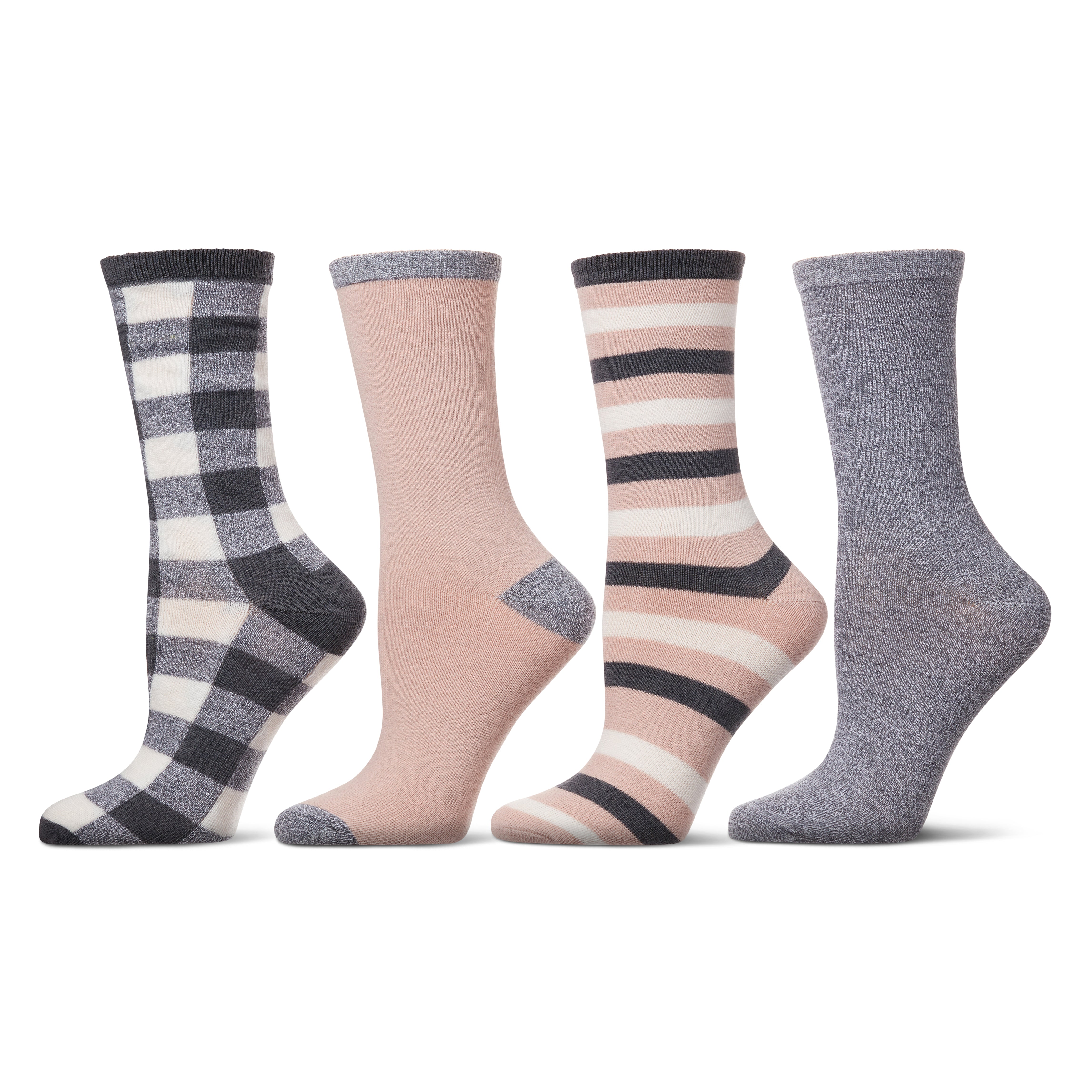 Women's 4 Pair Pack Buffalo Check Buttersoft Crew Socks – MeMoi