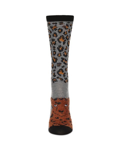 Women's Foot Pet Cheetah Crew Socks