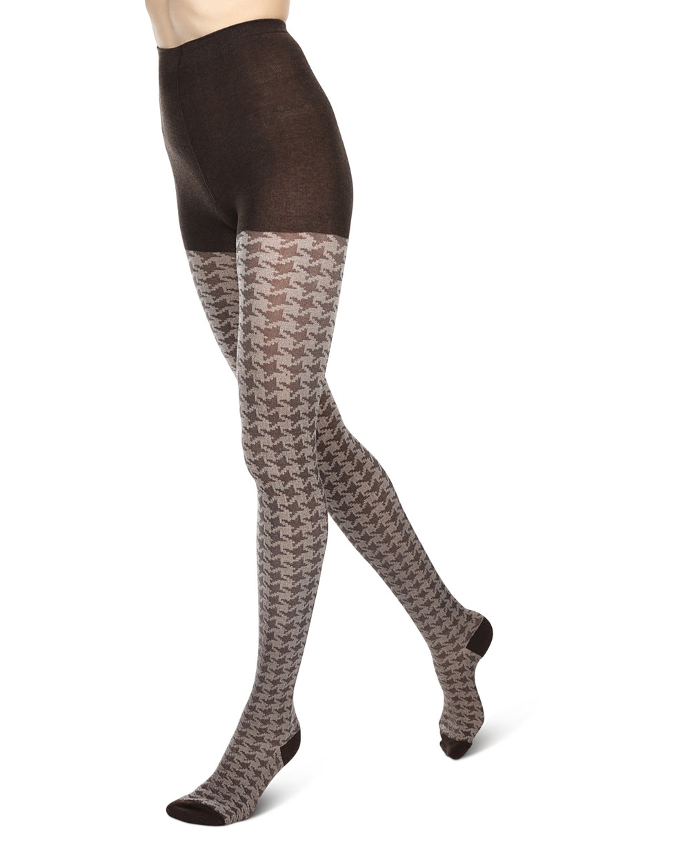 Houndstooth Patterned Cotton Blend Sweater Tights – MeMoi