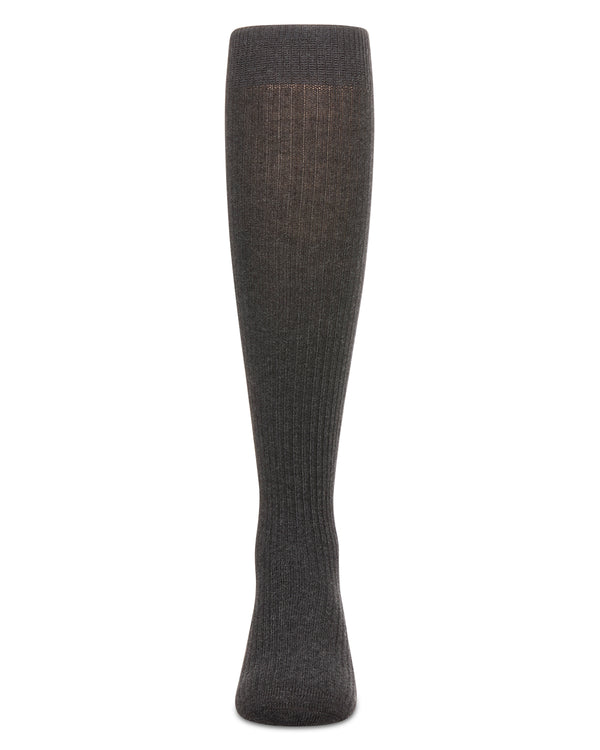 Thin Ribbed Girls Cotton Blend Knee High Sock