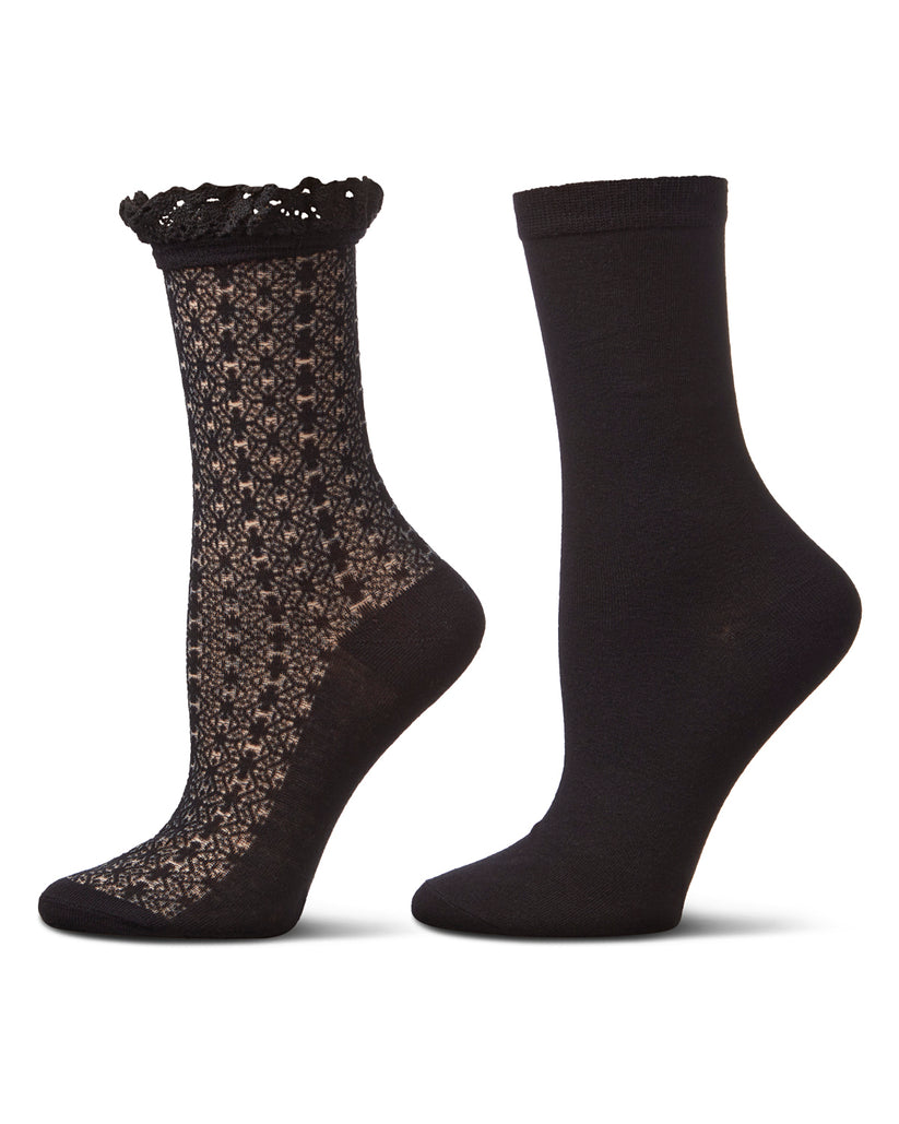 Interlock Wave Cotton Blend Ankle Socks 2-Pack – MeMoi