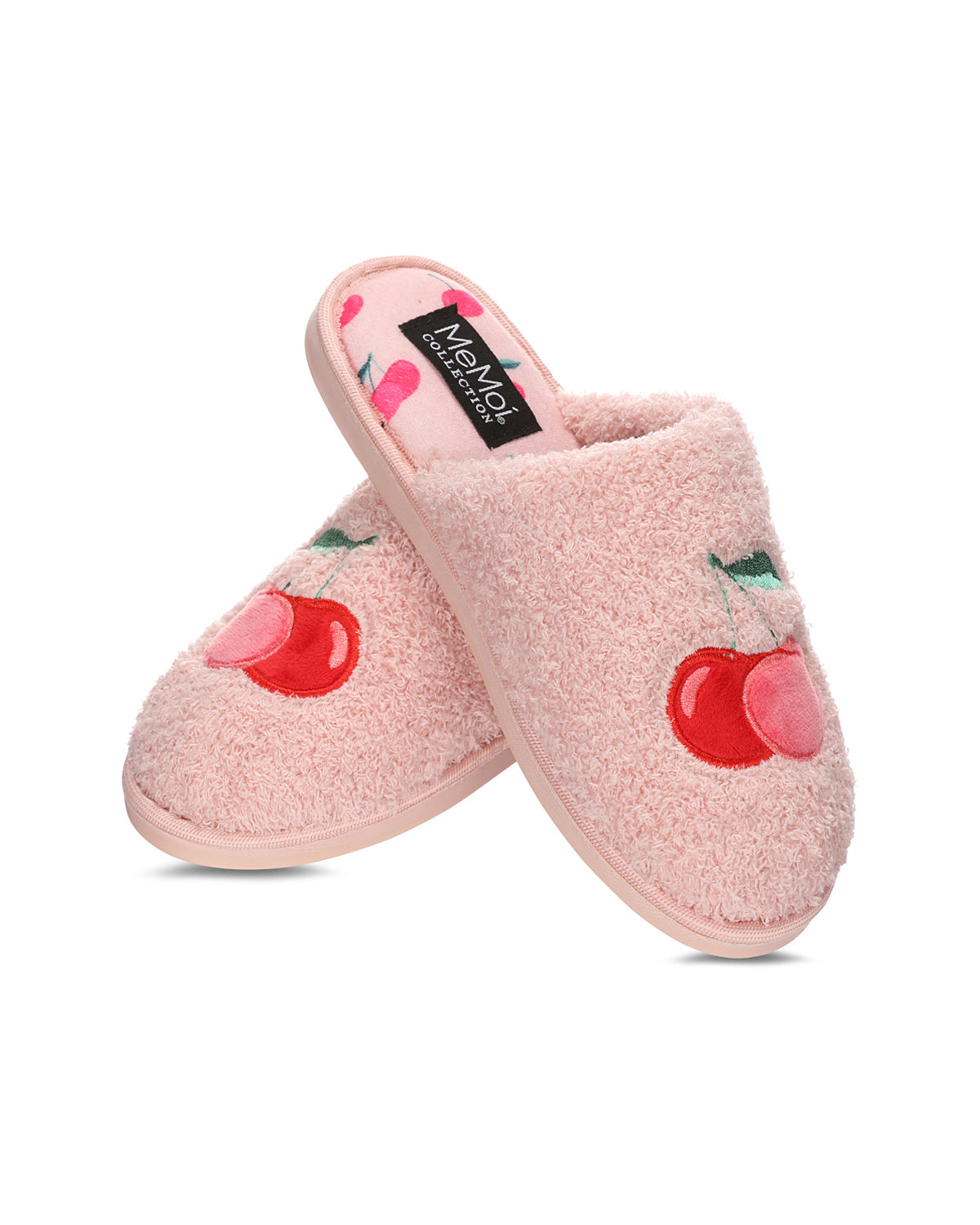 Women's Cherries Terry Slide Slippers – MeMoi