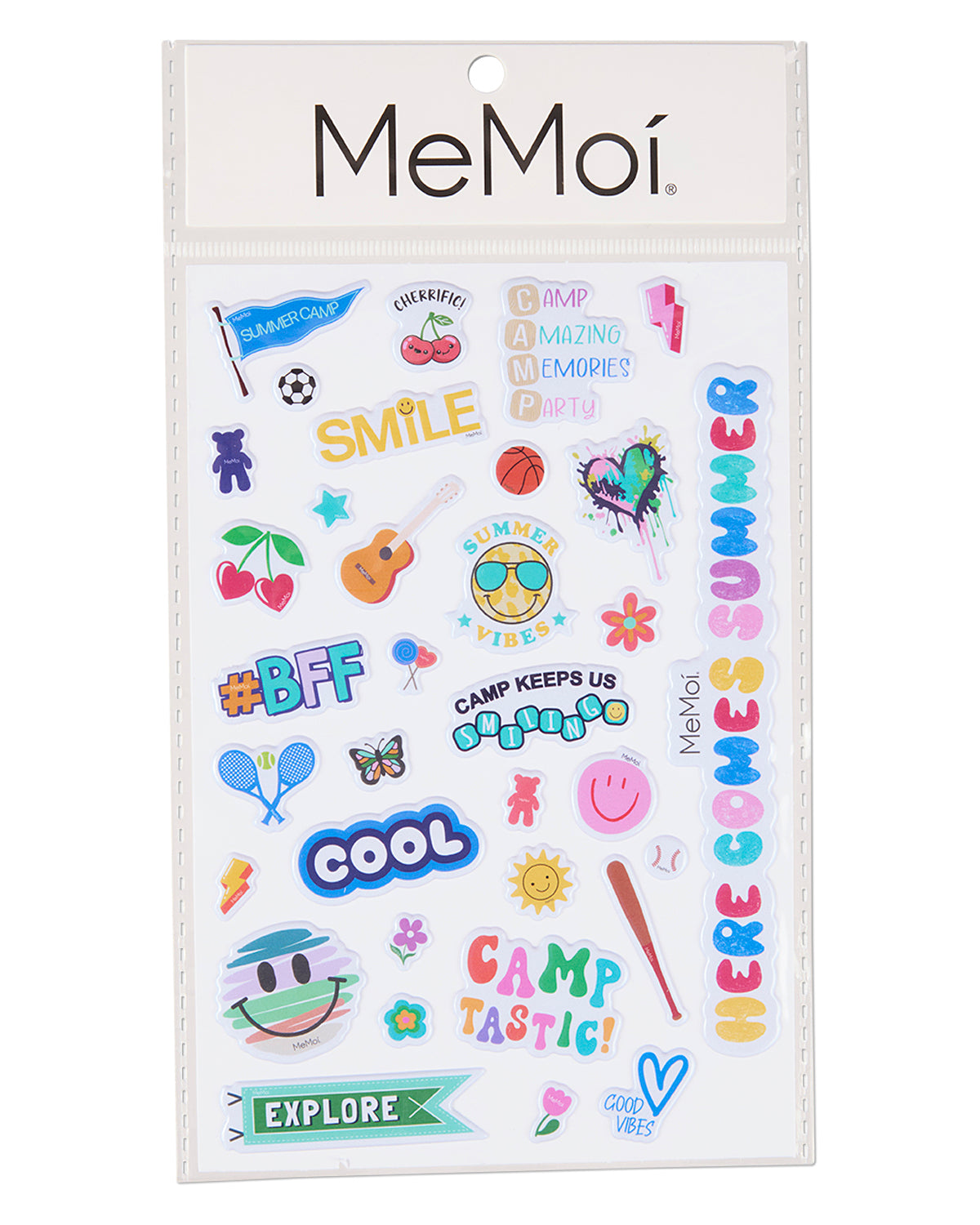 MeMoi 35-Pack Peel-and-Stick Reusable Waterproof Puffy Stickers