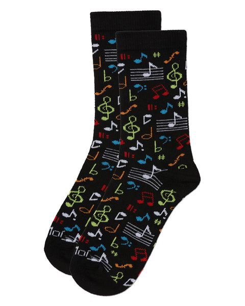 Kids' Musical Notes Bamboo Crew Socks