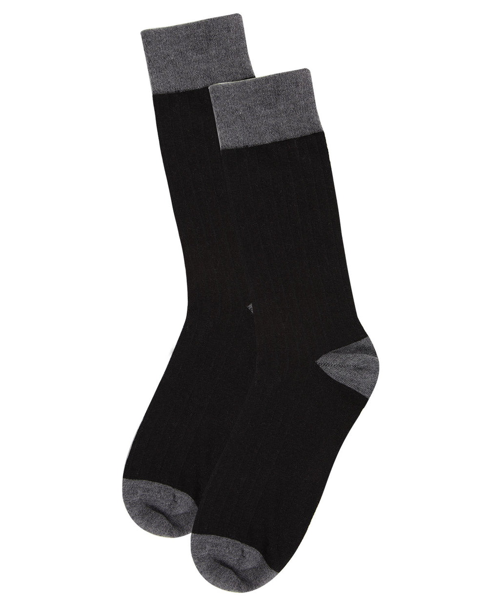 Men's Rib Knit Luxuriously Soft Cashmere Crew Socks