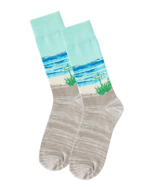 Men's Surf's Up Beach Bamboo Crew Socks