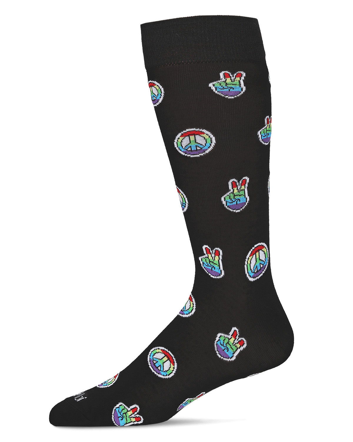Men's Colorful Rainbow Peace Out Bamboo Blend Novelty Crew Sock – MeMoi
