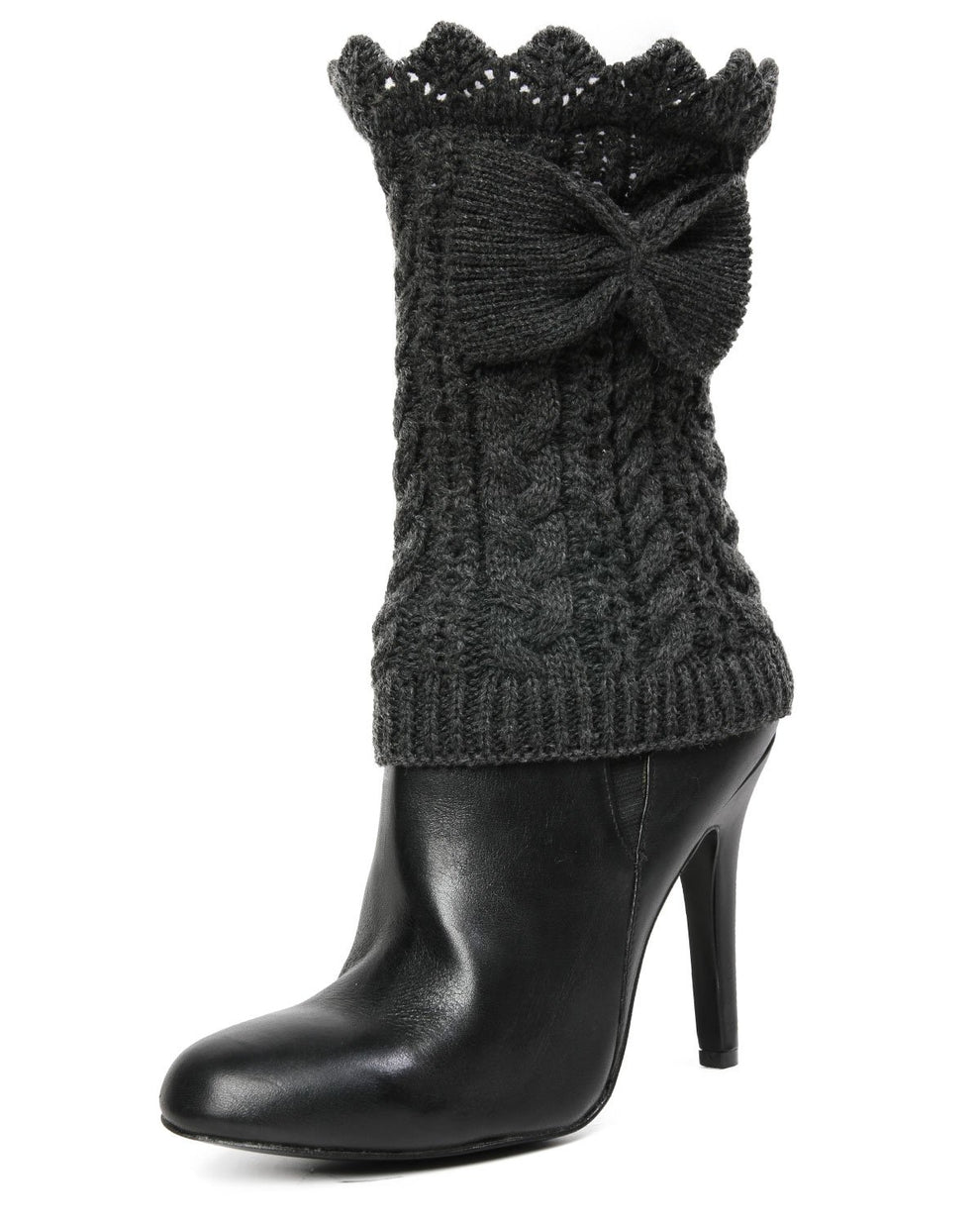 Vixen Mixed Rib Bow Detail Boot Topper – MeMoi
