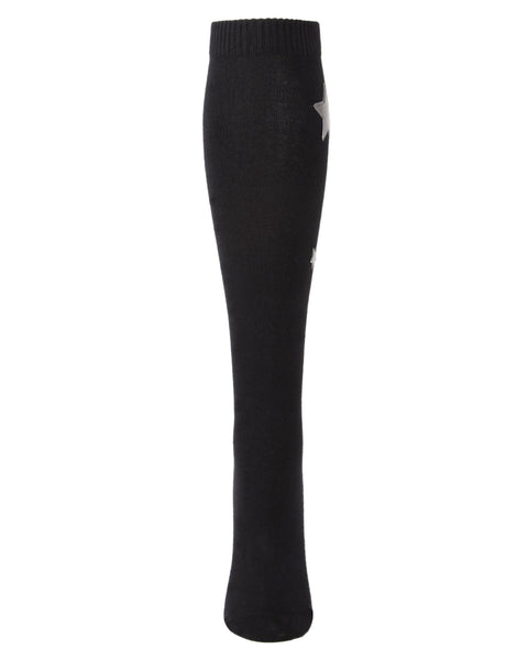 Women's Silver Star Metallic Knee High Socks