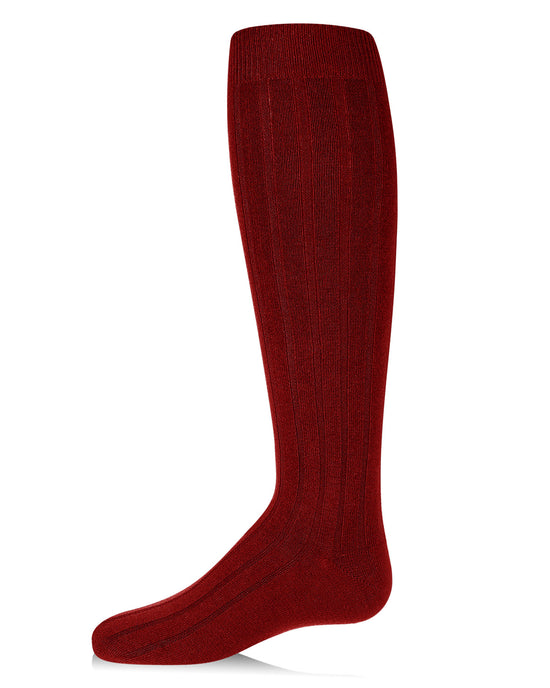 Girls Wide Ribbed Cotton Blend Uniform Knee Socks – MeMoi