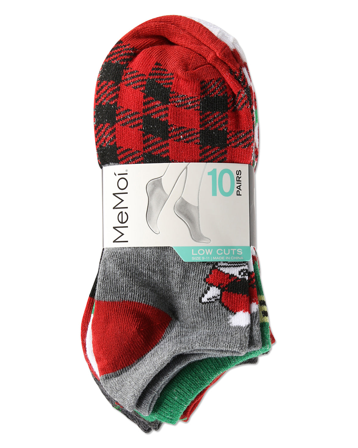 Women's 10 Pair Pack Holiday Kitty Low Cut Socks