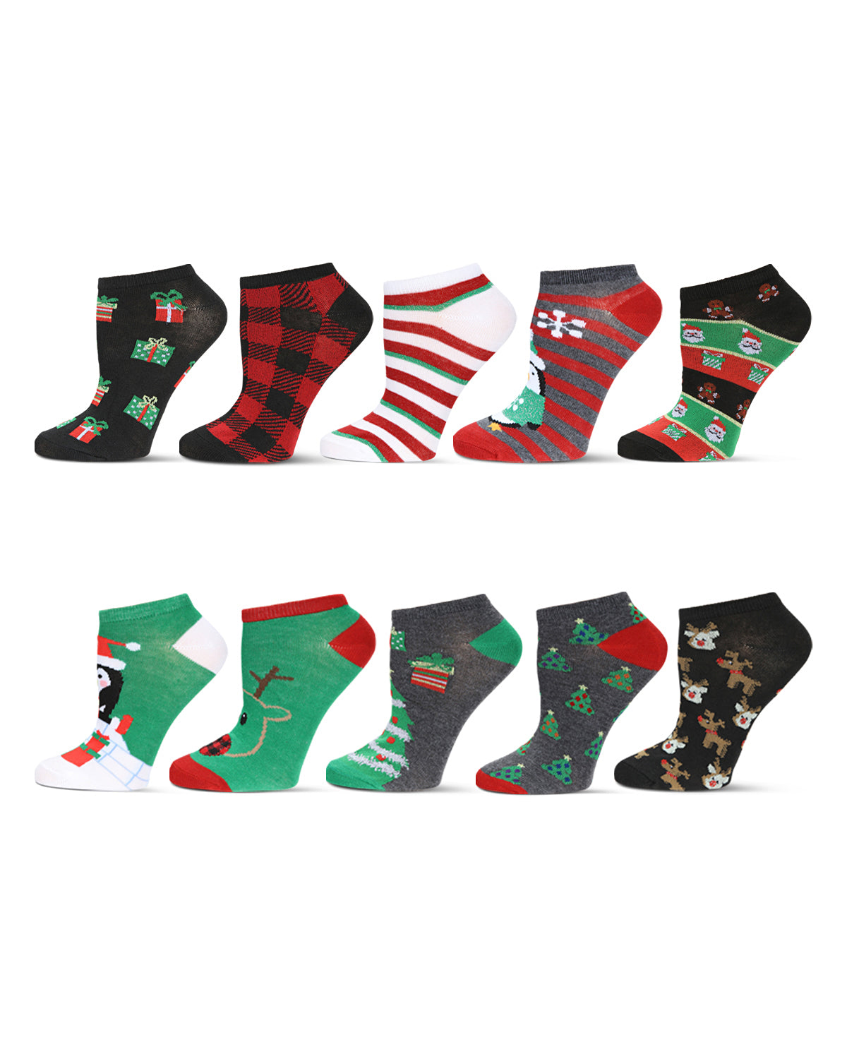 Women's 10 Pair Pack Holiday Low Cut Socks