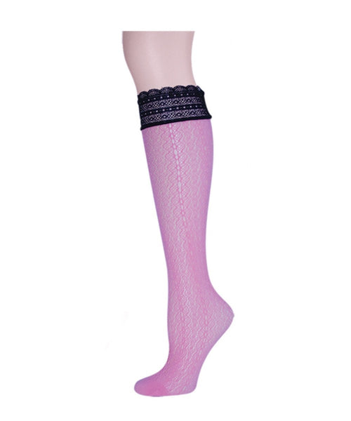 Ornate Lace Net Knee High Socks
