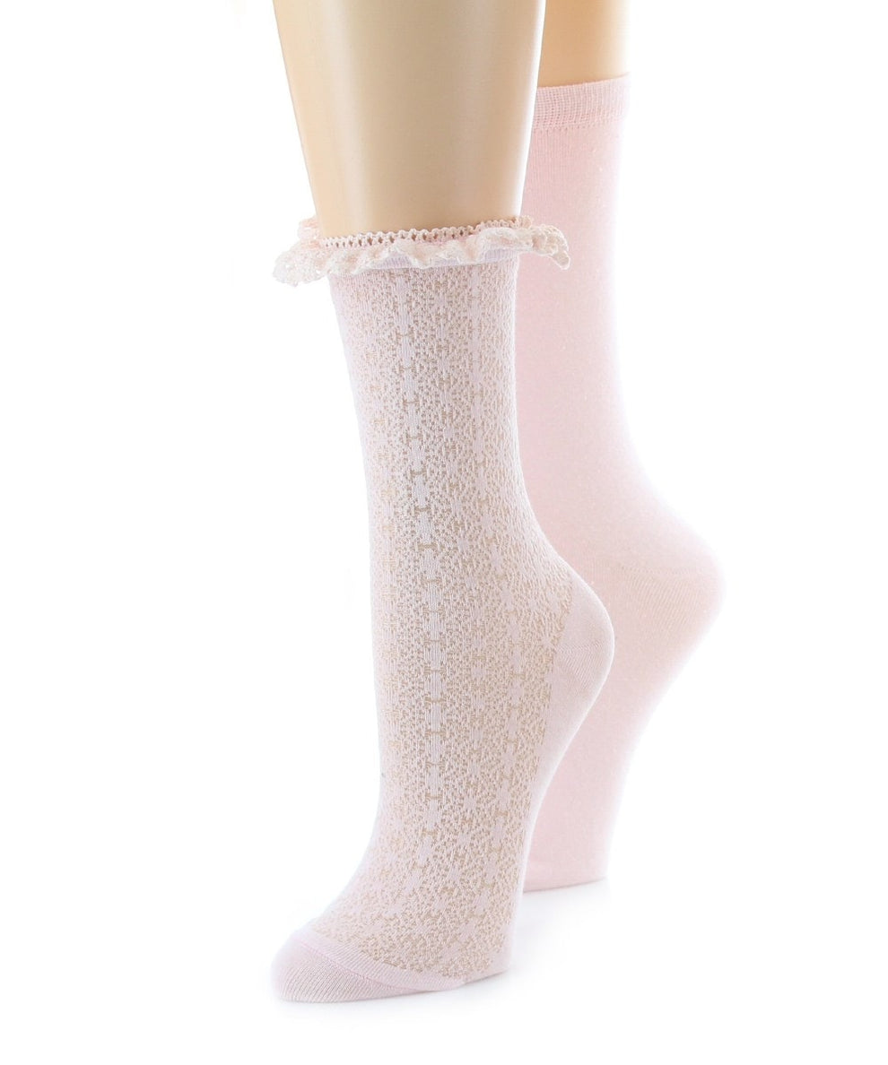 Interlock Wave Cotton Blend Ankle Socks 2-Pack – MeMoi