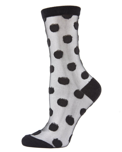 Women's Polka Dot Sheer Crew Socks