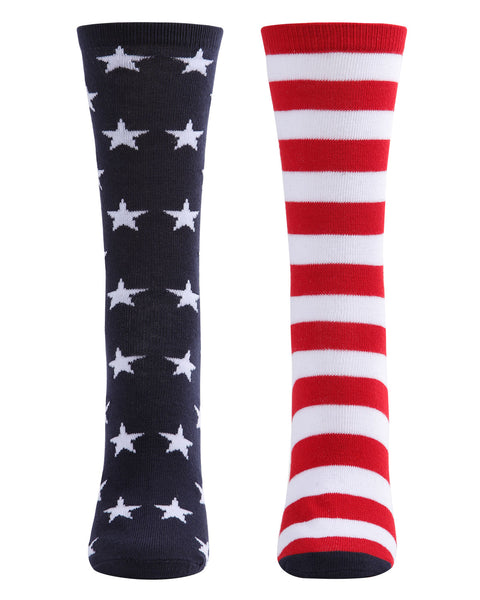 Stars and Stripes Patriotic Crew Socks
